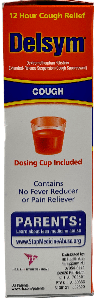 Delsym Cough Relief Syrup - Orange Flavored Liquid - 5 Fl. Oz.