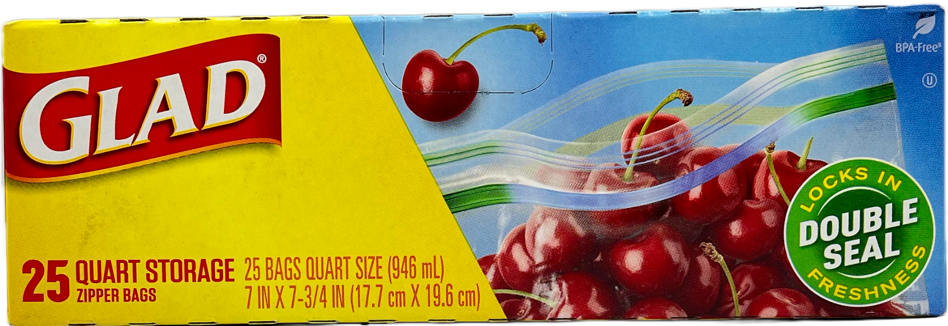 Glad - 25 Quart Storage Zipper Bags - 7 In X 7-3/4 In