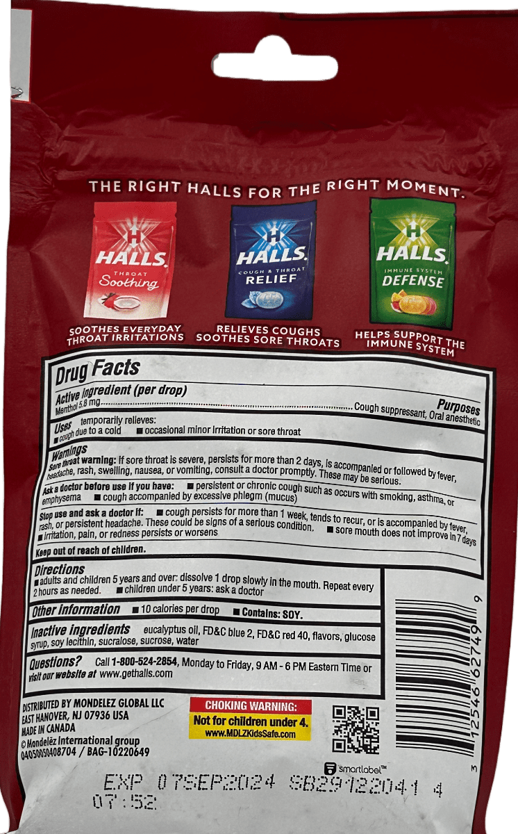Halls Minis Cough Drops - Cherry - 24 Drops