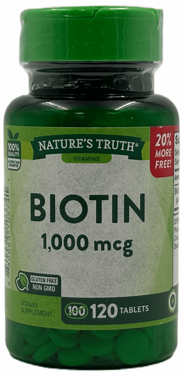 Nature's Truth Vitamin Biotin 1,000 mcg Tablets - 120 Ct - Branchbrook Pharmacy