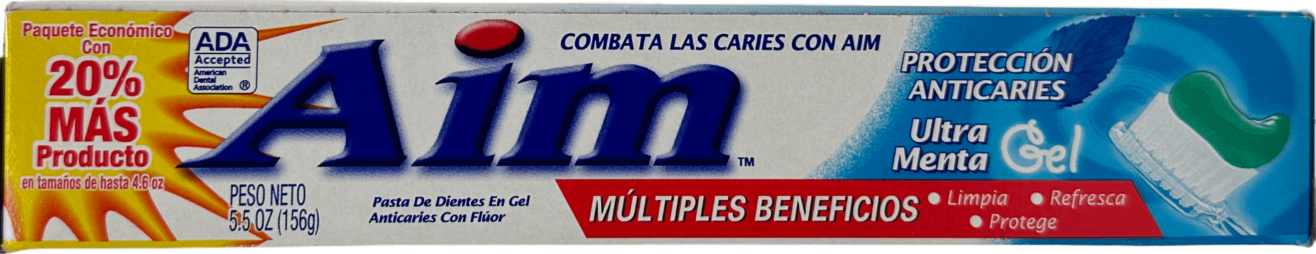 Aim Anticavity Fluoride Gel Toothpaste - Ultra Mint- 5.5 OZ ...