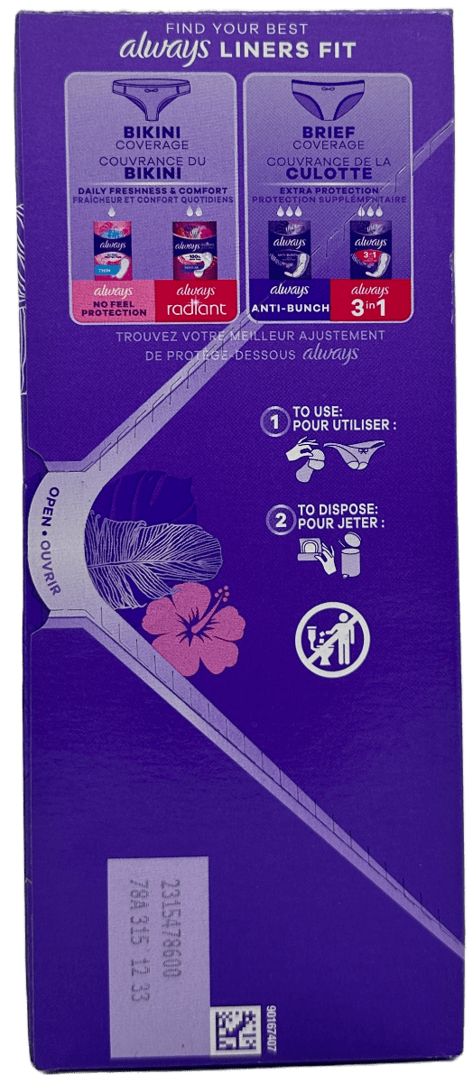 Always Anti-Bunch Xtra Protection - Extra Long Liners - 68 Ct ...