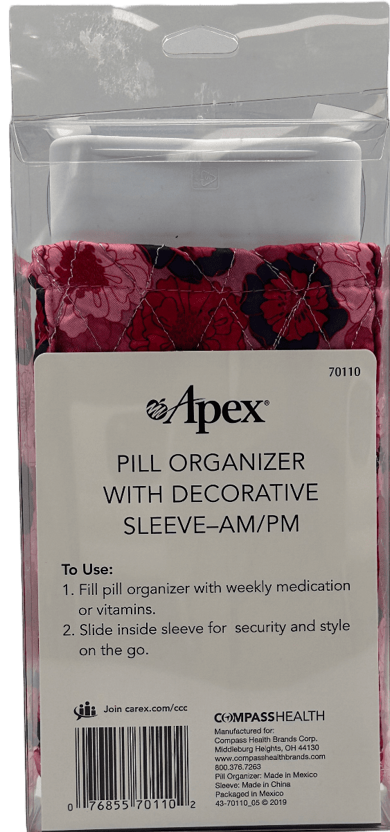 Apex Pill Organizer with Decorative Sleeve | AM & PM