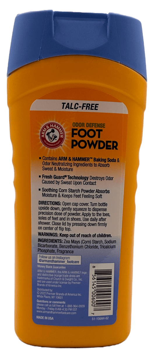 Arm & Hammer - Odor Defense Foot Powder - Sweat Activated Odor Control ...