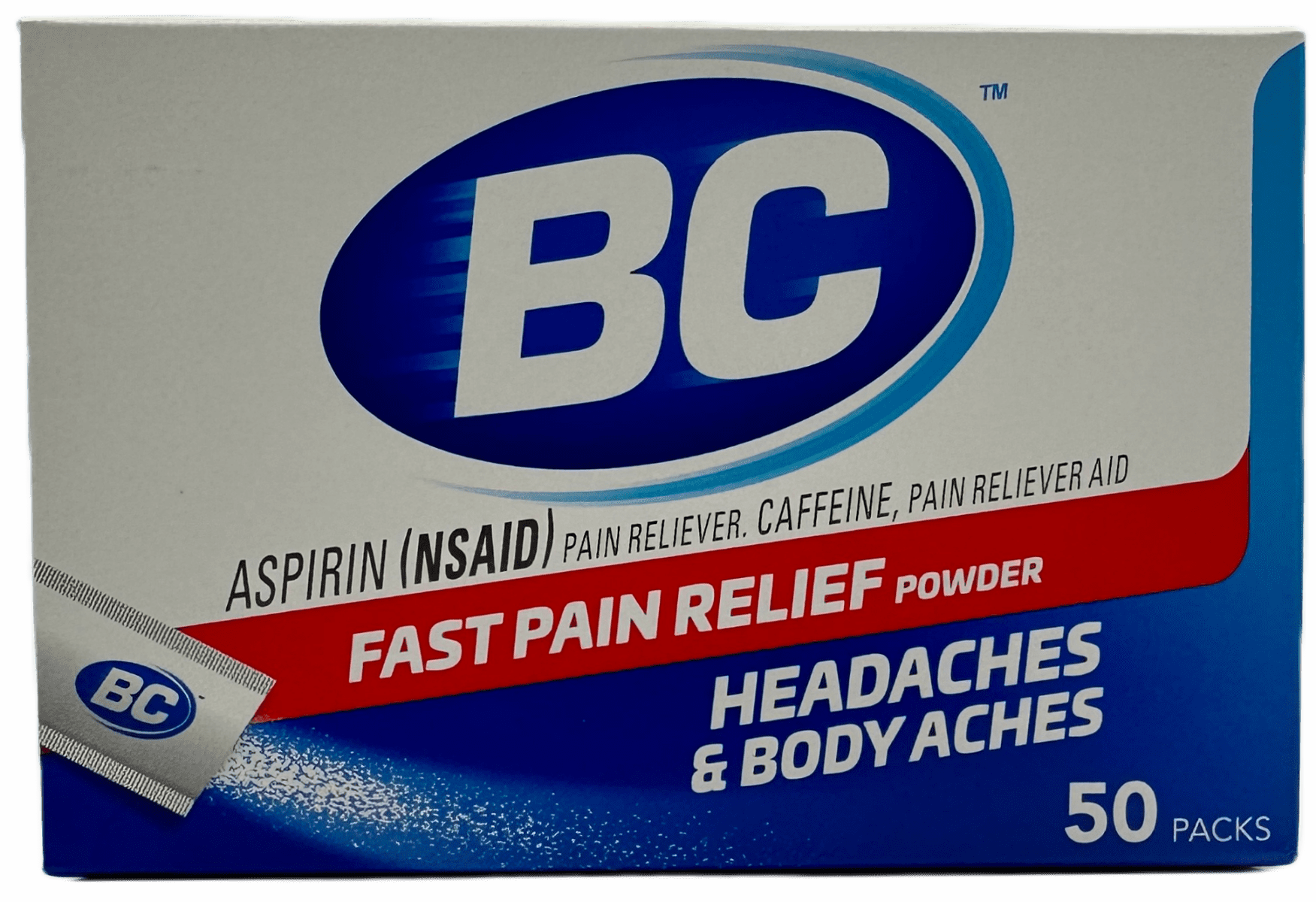 BC Aspirin Fast Pain Relief Powder - Headaches & Body Aches - 50 Packs