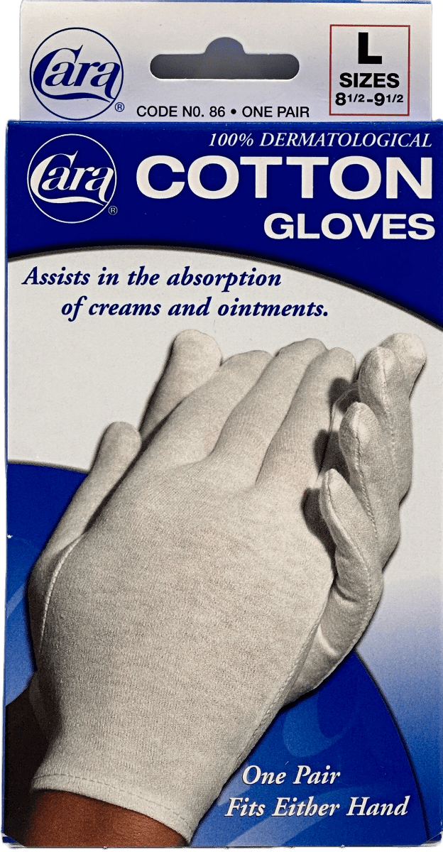Cara 100% Dermatological Cotton Gloves - L Size (1 Pair)