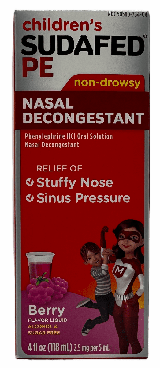 Children's Sudafedpe - Nasal Decongestant - Berry Flavor Liquid - 4 Fl. Oz.