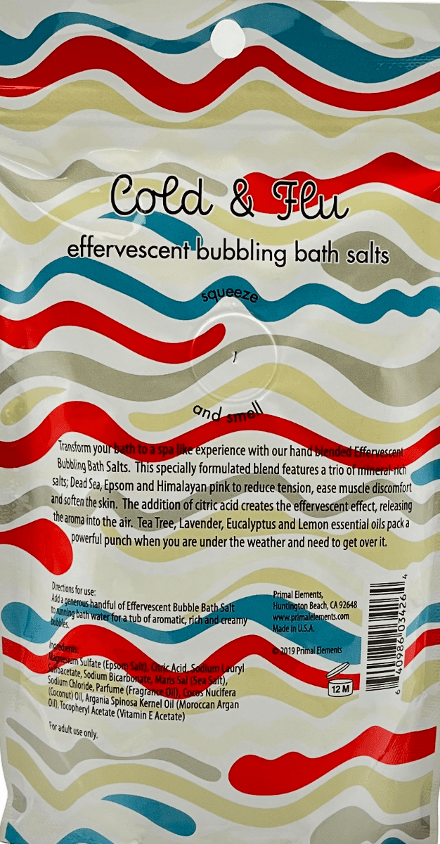 Cold & Flu Relief: 100% Natural Effervescent Bath Salts