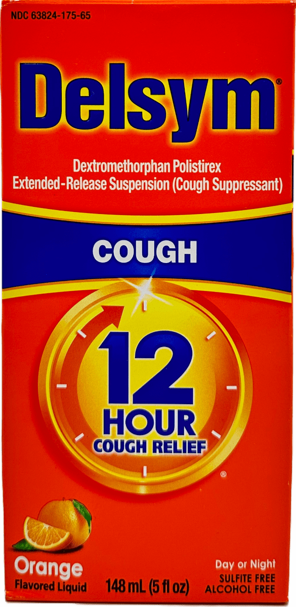 Delsym Cough Relief Syrup - Orange Flavored Liquid - 5 Fl. Oz.