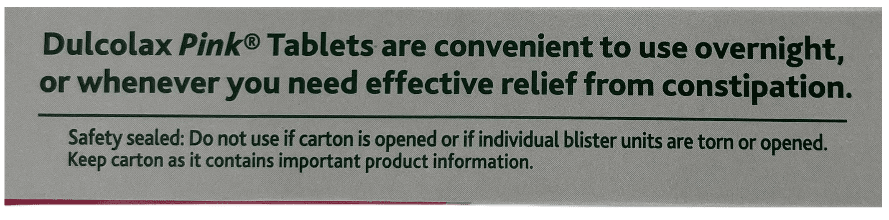 Dulcolax Pink Laxative - Overnight Relief 25 Ct