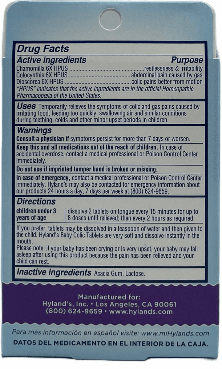 Hyland's Baby Colic Tablets: Natural Relief in 125 Doses