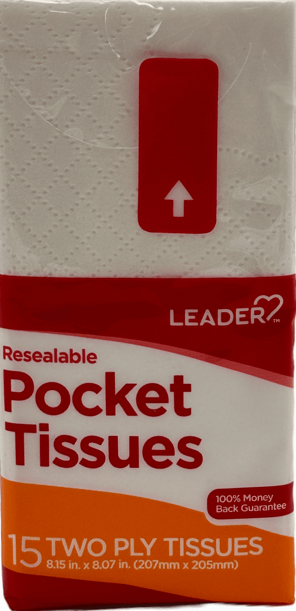 Leader- Pocket Tissues - 15 Two Ply Tissues - Branchbrook Pharmacy