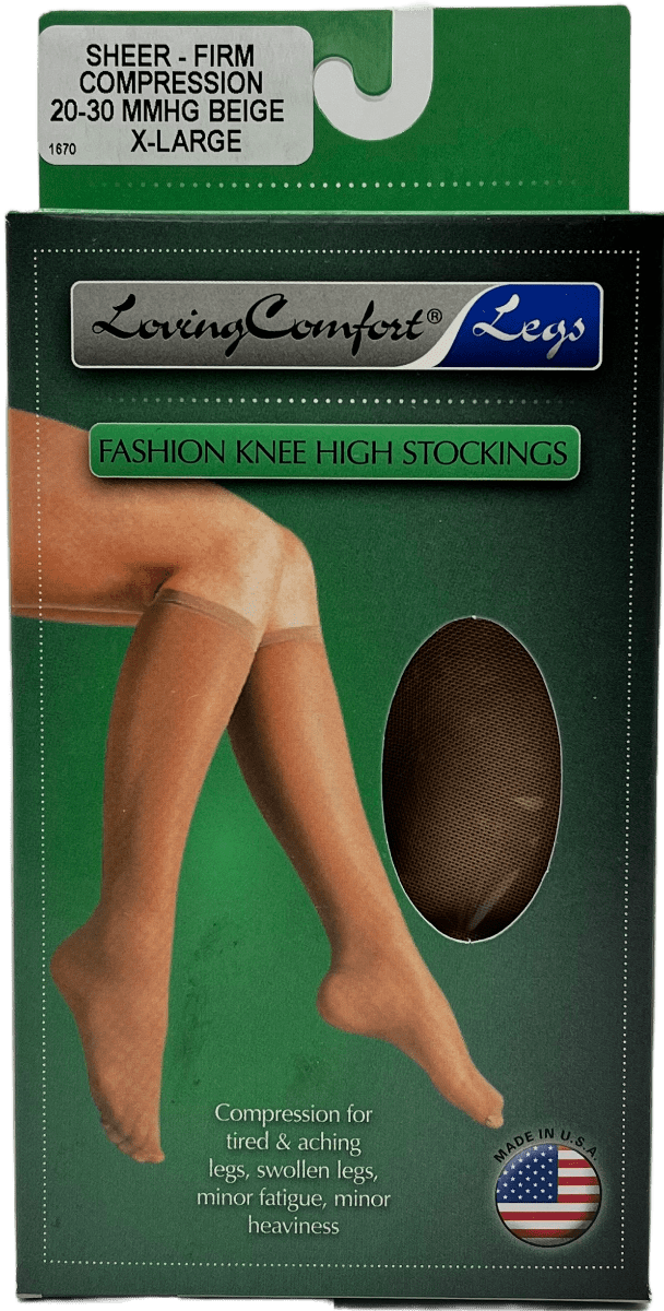 Lovingcomfort legs fashion knee high stocking - Beige - XL