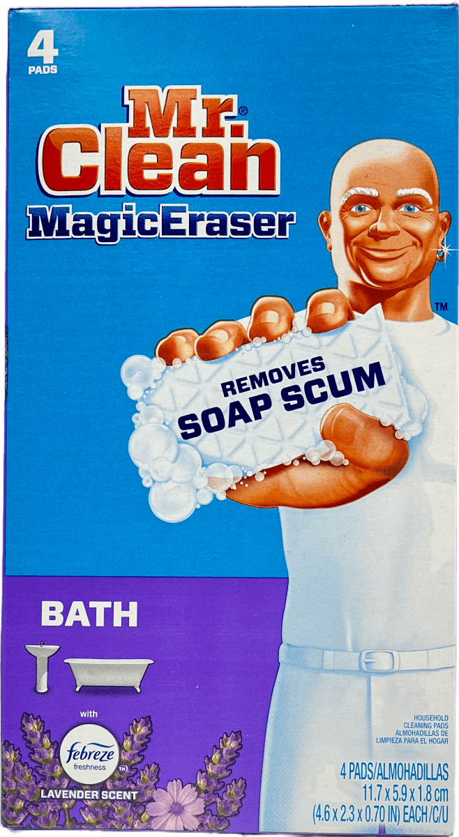 Mr. Clean Magic Eraser: 4-Pack Lavender Scent for Easy Cleaning