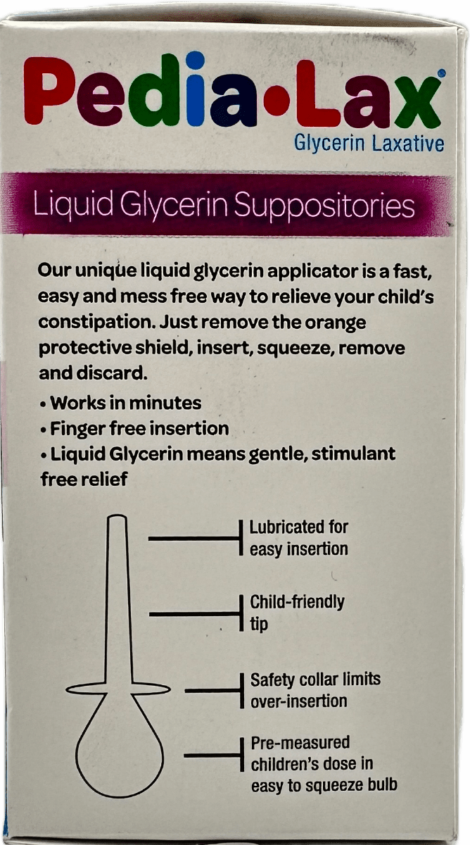 Pedia-Lax Liquid Glycerin Laxative Suppositories for Kids