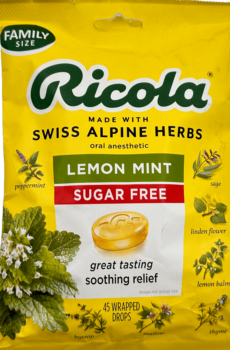 Ricola - Sugar Free Lemon Mint Throat Drops - 45 Ct
