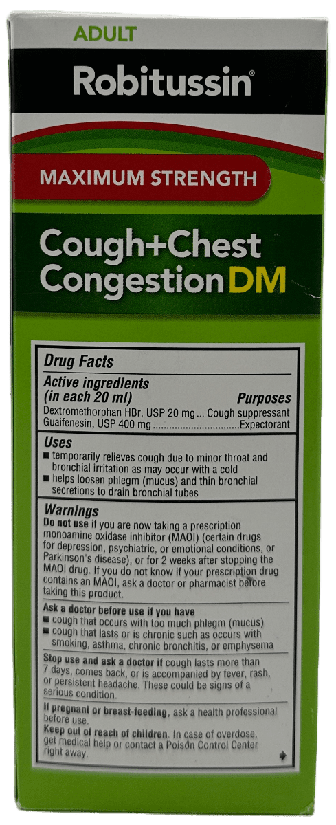 Robitussin Cough Plus Chest Congestion DM: 8 oz of Relief