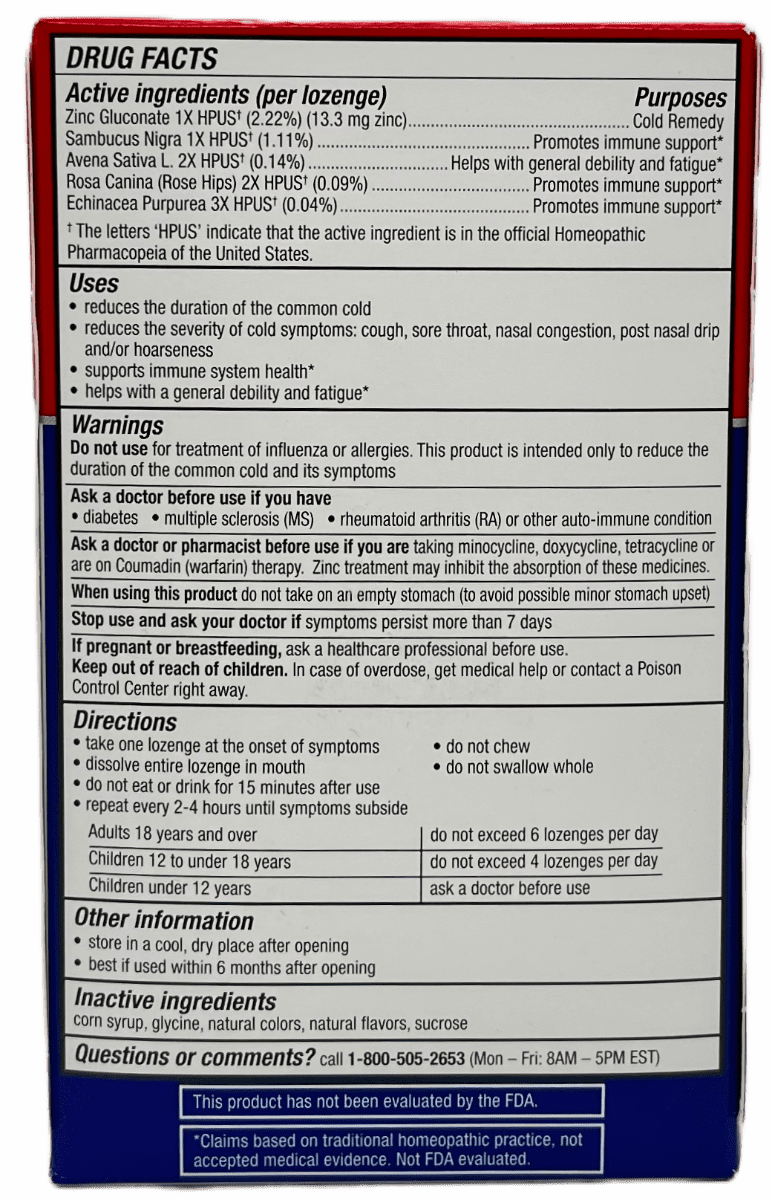 Cold-Eeze Lozenges: Natural Cold Relief in 25 Honey Lemon Doses