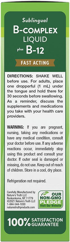 Sublingual B Complex Liquid + B-12, 2 fl oz - Berry