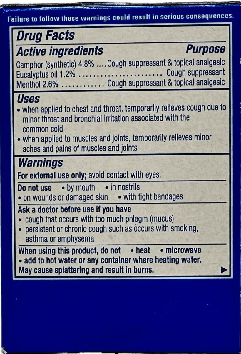 Vicks VapoRub Ointment - 3.53 OZ | Branchbrook Pharmacy